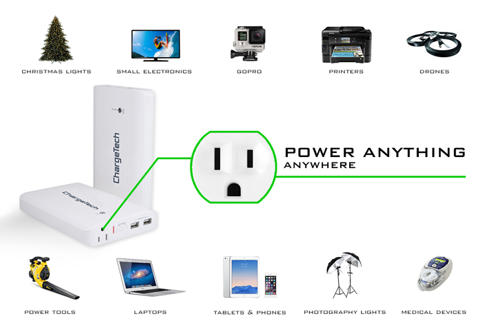 World's Smallest Portable Power Outlet- ChargeTech | Indiegogo