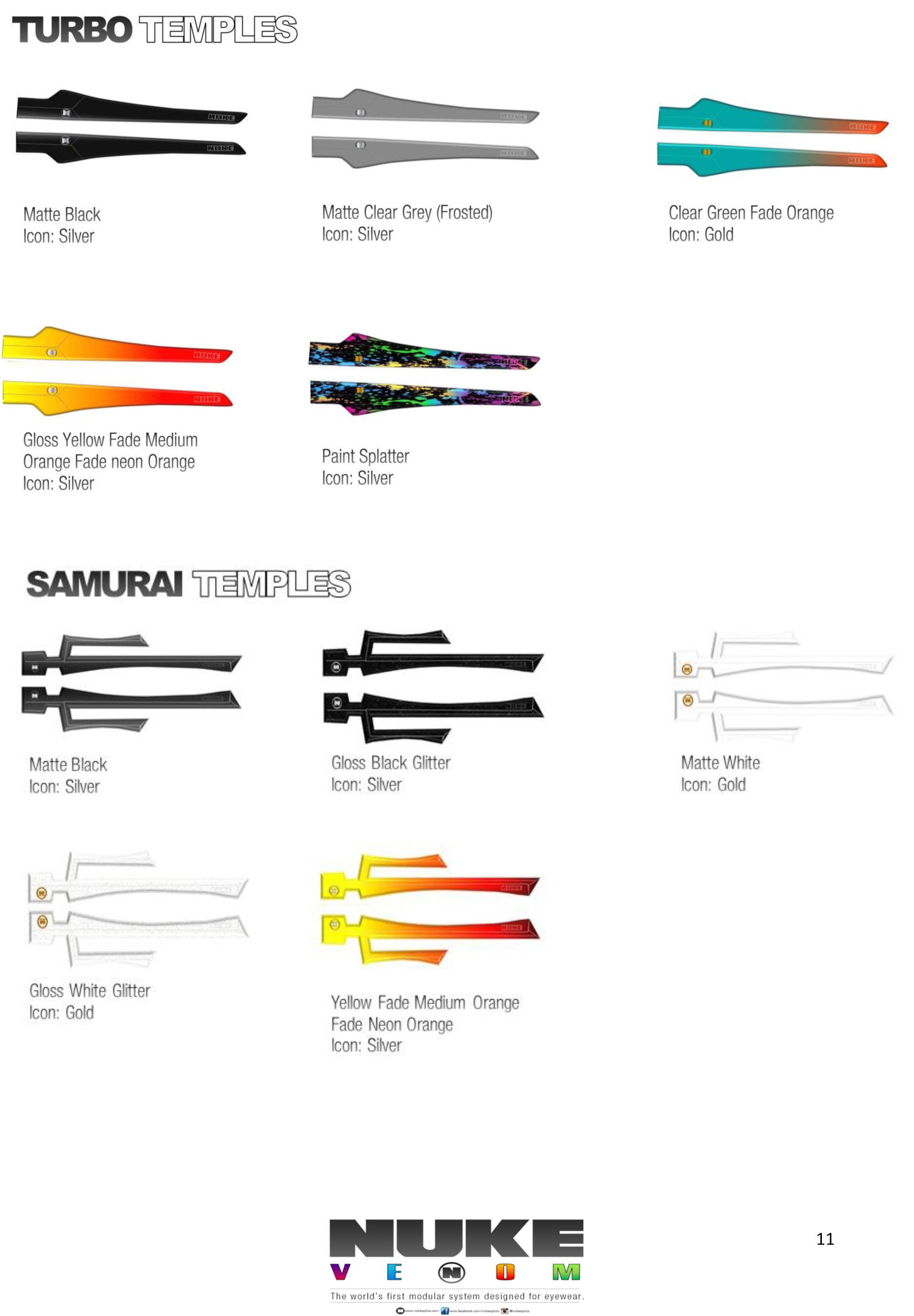 NUKE VENOM: screwless, interchangeable frames & temples for eyewear ...