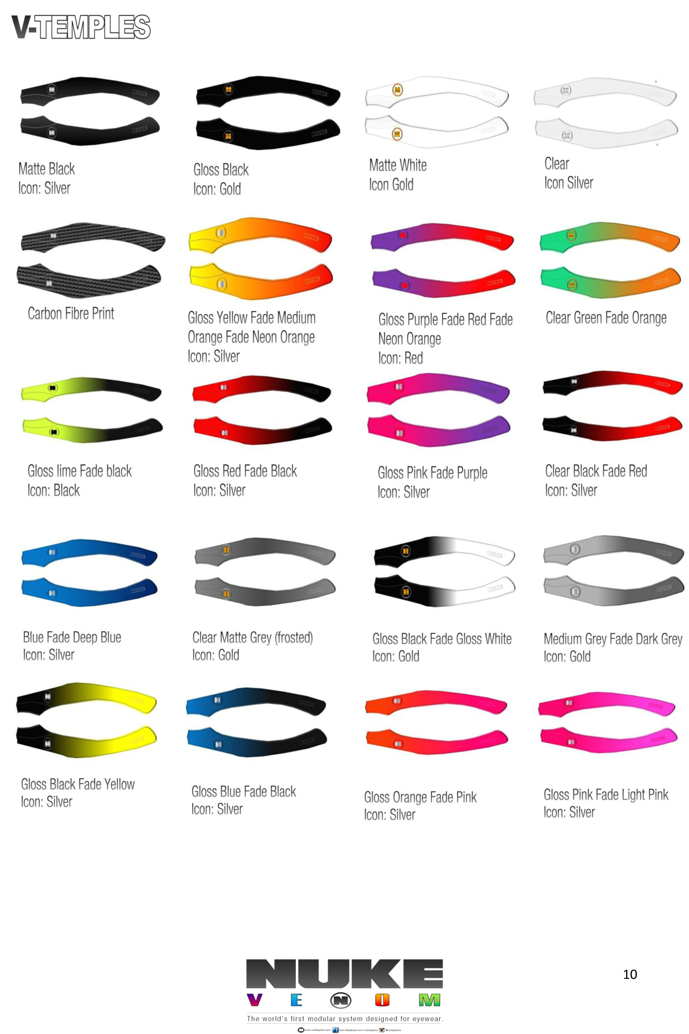 NUKE VENOM: screwless, interchangeable frames & temples for eyewear ...