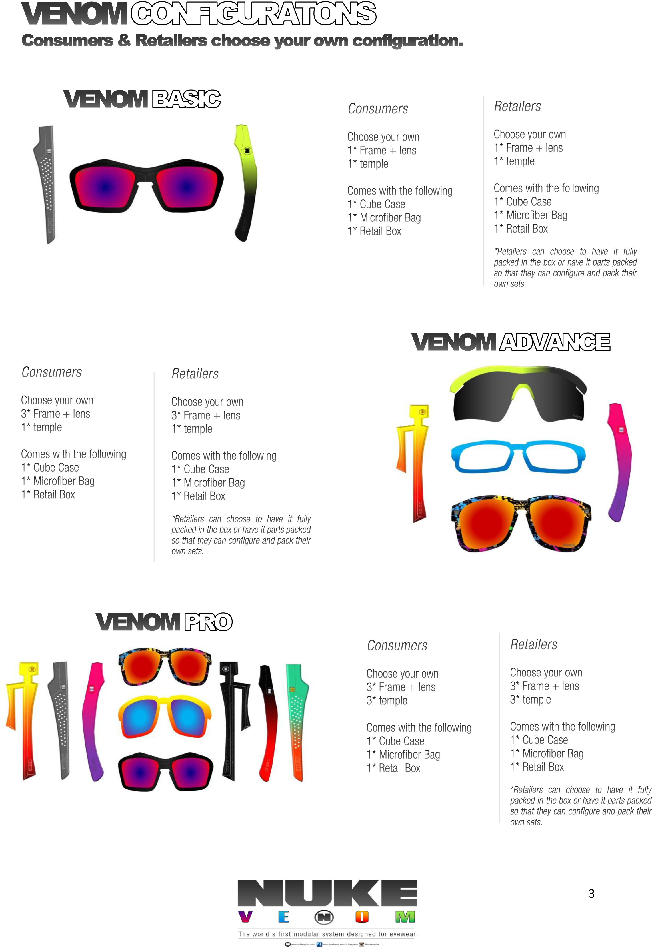 NUKE VENOM: screwless, interchangeable frames & temples for eyewear ...