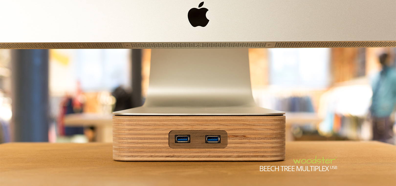 woodster - wooden Apple iMac and Thunderbolt Display stand with USB 3.0 ...