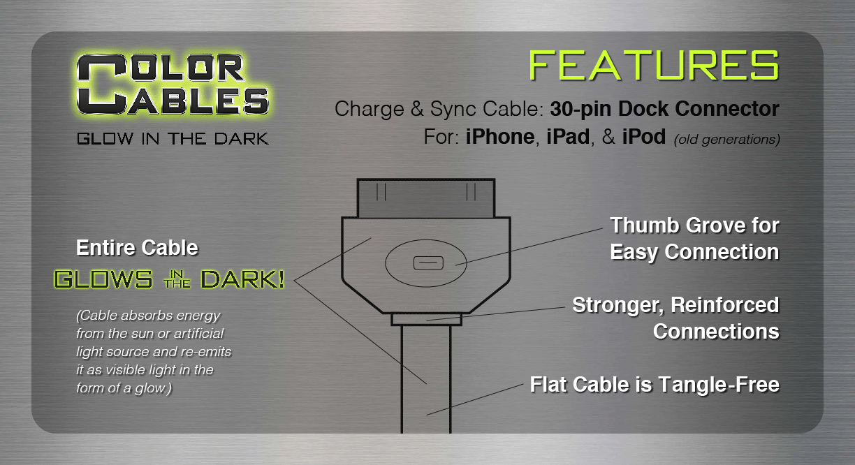 Color Cables: Glow in the Dark, Charge & Sync Cables | Indiegogo