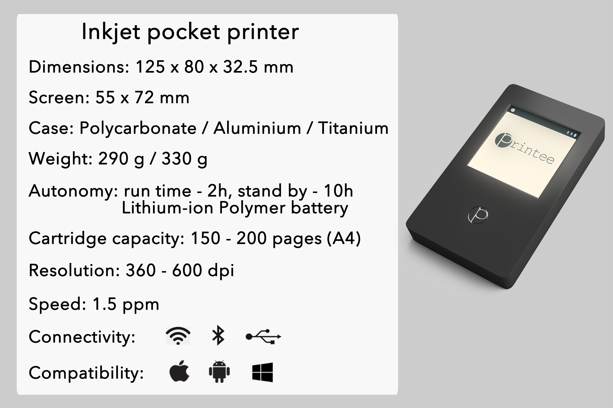 PPrintee, the Mini Robot Pocket Printer | Indiegogo