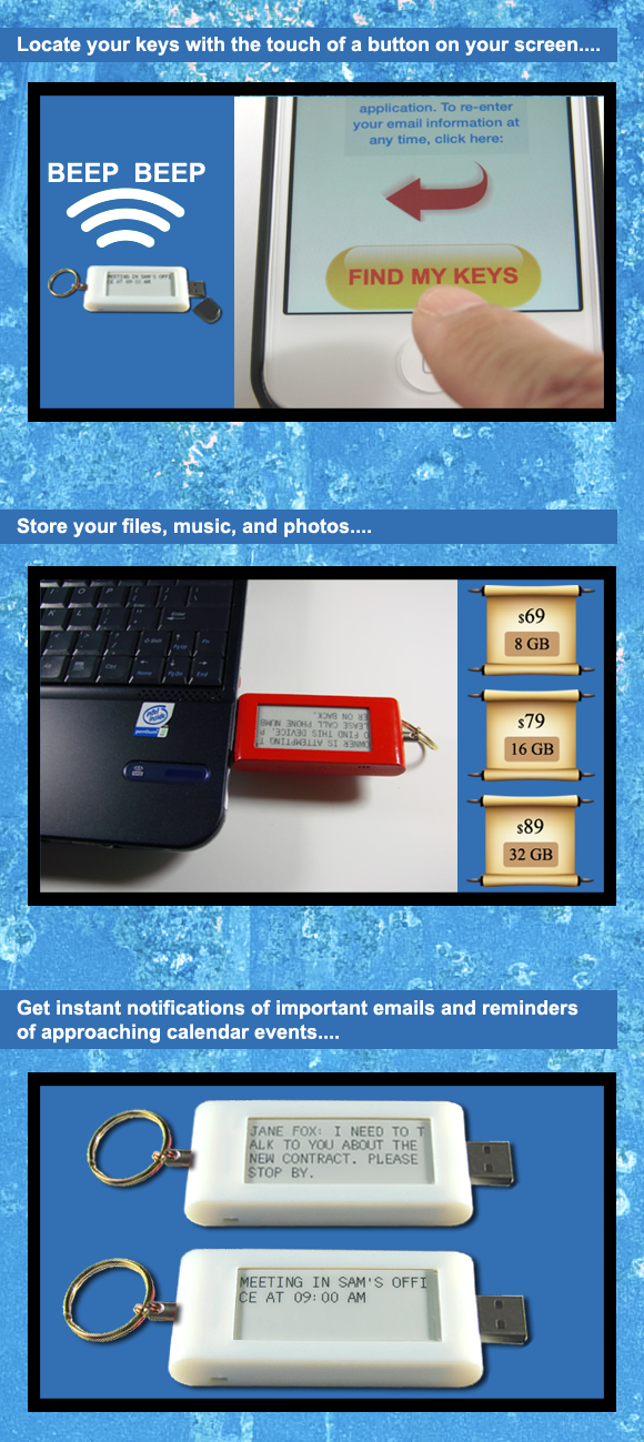Smart Keychain: USB Memory, Key Finder, Calendar and Email Retriever ...