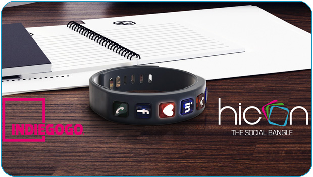 Hicon smartwristband with social network icons | Indiegogo